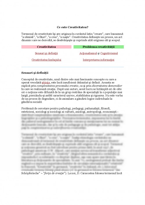 Referat: Creativitatea (#364878)