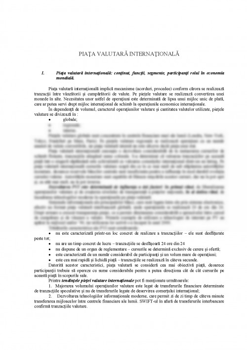 Referat: Piața Valutară Internațională (#365012)