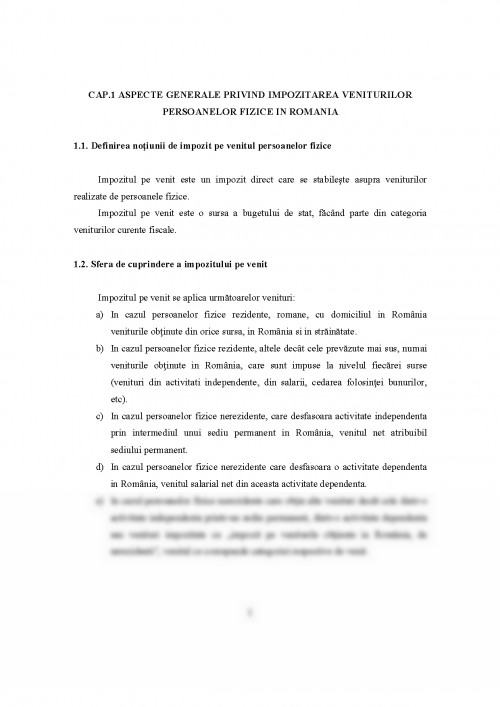 Referat: Impozitarea Veniturilor Persoanelor Fizice în România (#365342)
