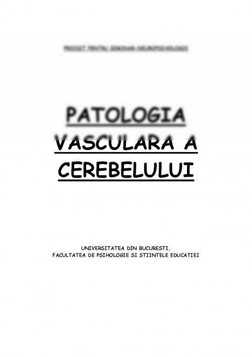 Referat: Patologia vasculară a cerebelului (#365508)