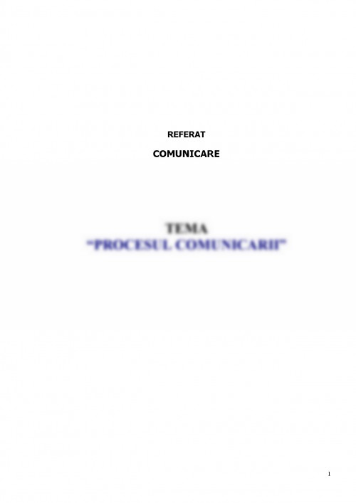 Referat: Procesul comunicării (#365921)