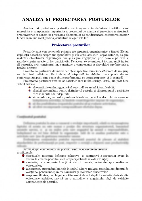 Referat: Analiza și Proiectarea Posturilor (#366732)