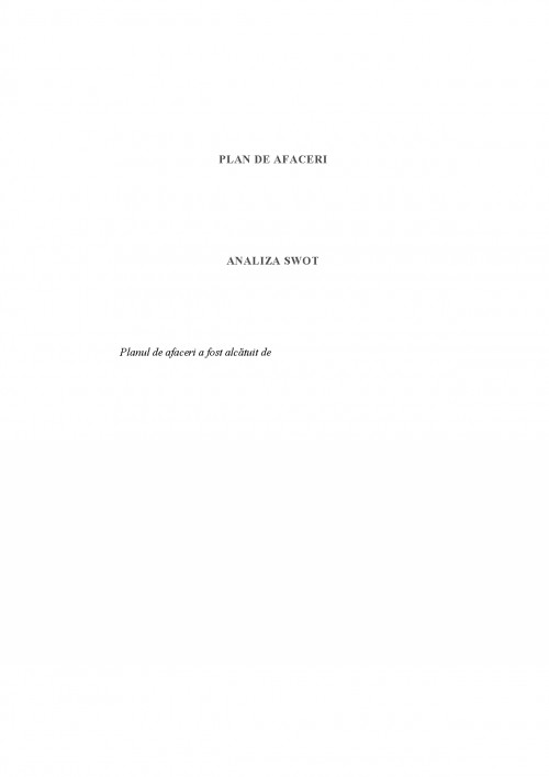 Referat: Plan de Afaceri SC Orhideea SRL (#366763)