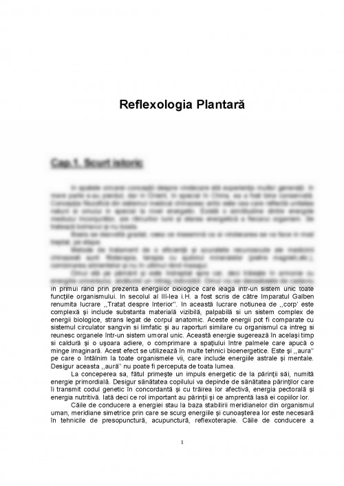 Referat: Reflexologie plantară (#368120)