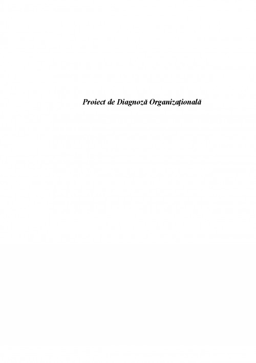 Referat: Studiu de caz - diagnoză organizațională (#368262)