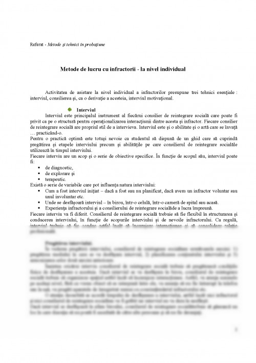 Referat: Metode de Lucru cu Infractorii - La Nivel Individual (#368670)