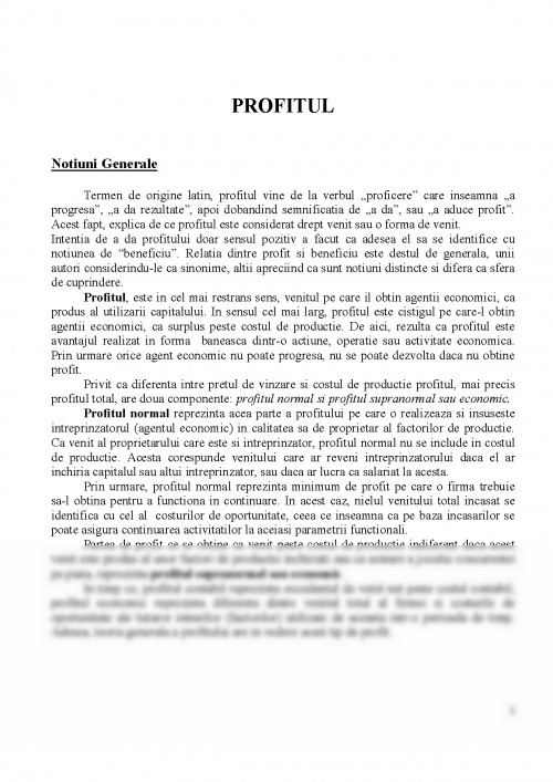Referat: Profitul (#369145)