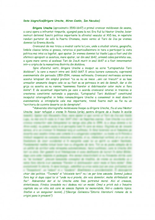 Referat: Cronicari români (#369382)
