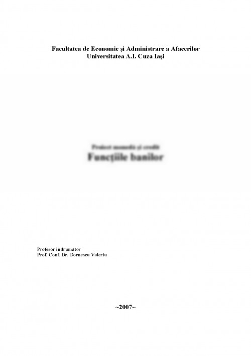 Referat: Funcțiile Banilor (#369431)