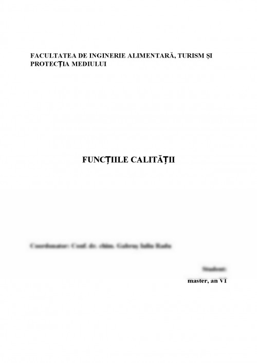 Referat: Funcțiile Calității (#369646)