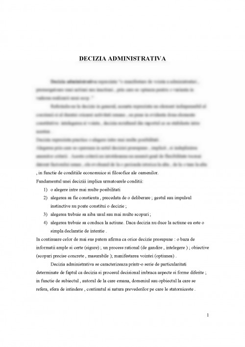Referat: Decizia administrativă (#369766)