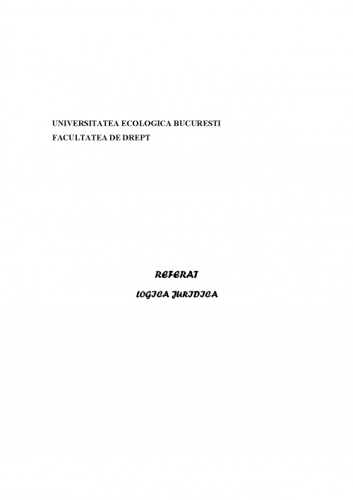 Referat: Logică juridică - (#370077)