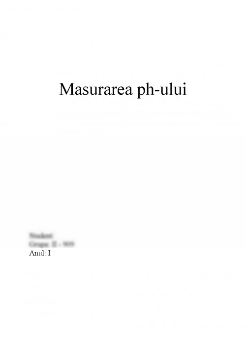 Referat: Măsurarea pH-ului (#370460)