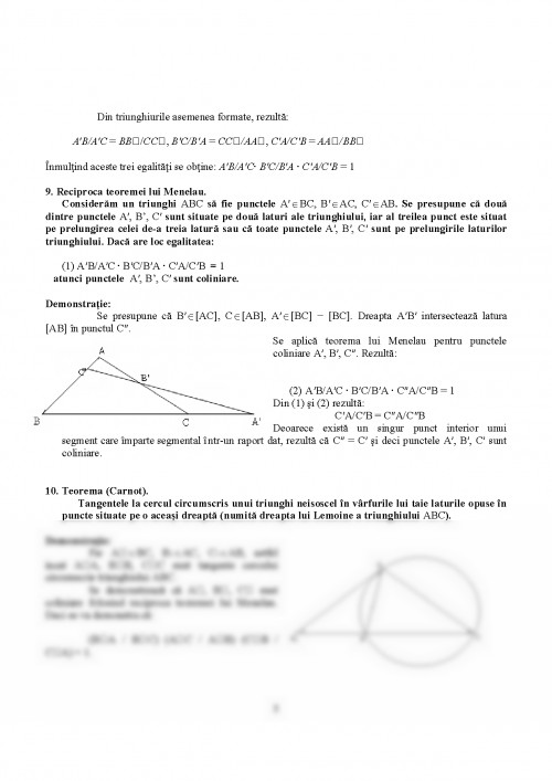 Referat: Teoreme clasice de geometrie plană (#371155)