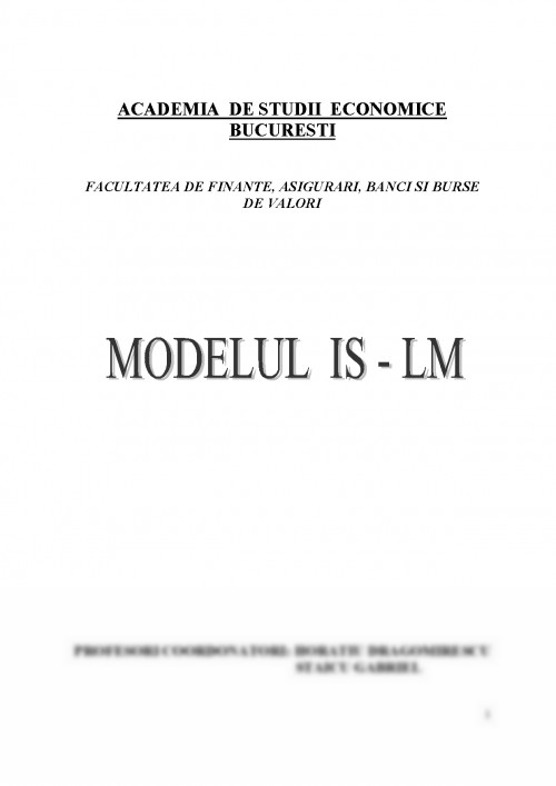 Referat: Modelul IS-LM (#372029)