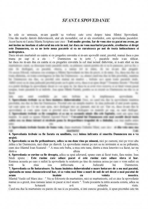 Referat: Despre Sfânta Spovedanie (#372250)