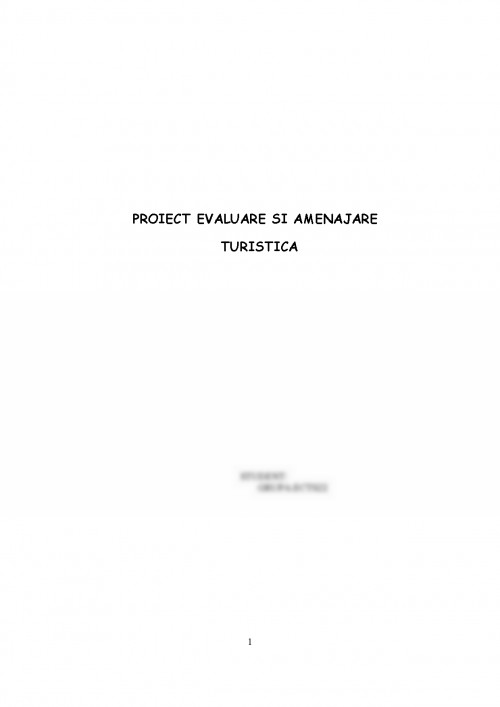 Referat: Proiect evaluare și amenajare turistică (#372255)