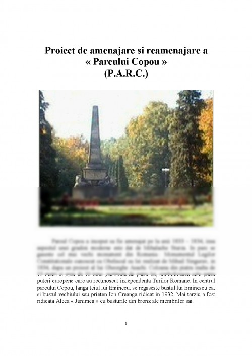 Referat: Parc Copou (#372592)