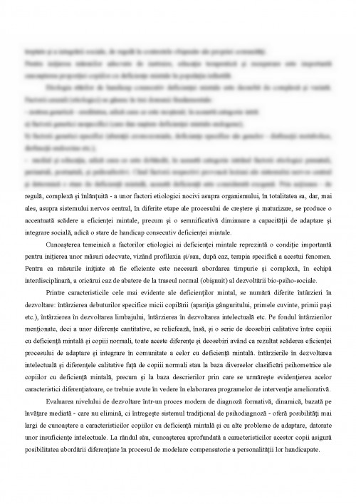 Referat: Psihopedagogia școlarilor cu handicap mintal (#373199)