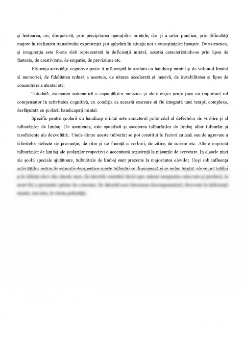 Referat: Psihopedagogia școlarilor cu handicap mintal (#373199)
