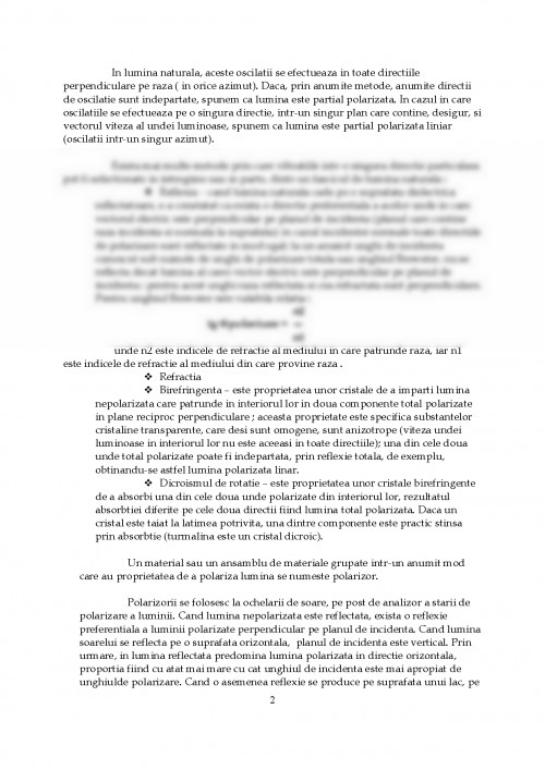 Referat: Determinare concentrației unei soluții optic active prin ...
