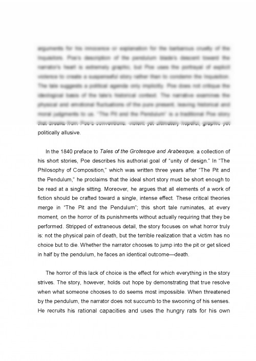 Referat: The pit and the pendum (#374316)