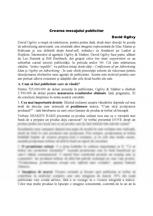 Referat: Crearea Mesajului Publicitar (#374405)