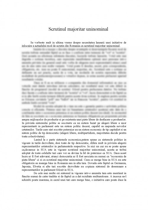 Referat: Scrutinul Majoritar Uninominal (#374667)
