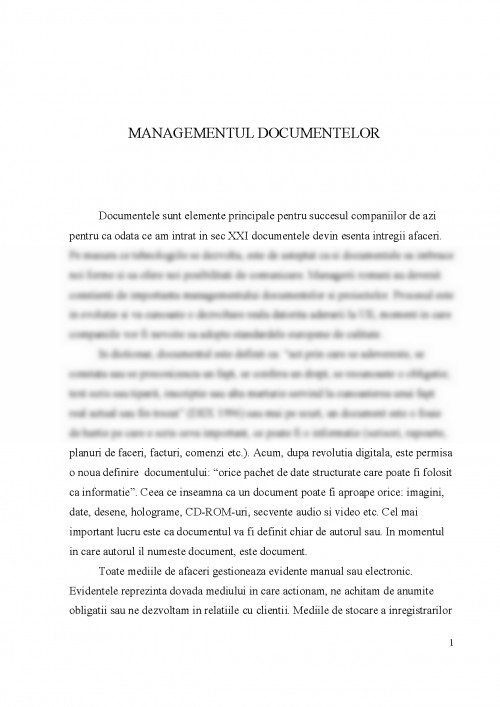 Referat: Managementul Documentelor (#374807)