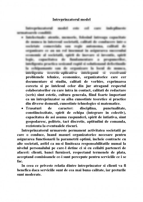 Referat: Întreprinzătorul model (#374970)