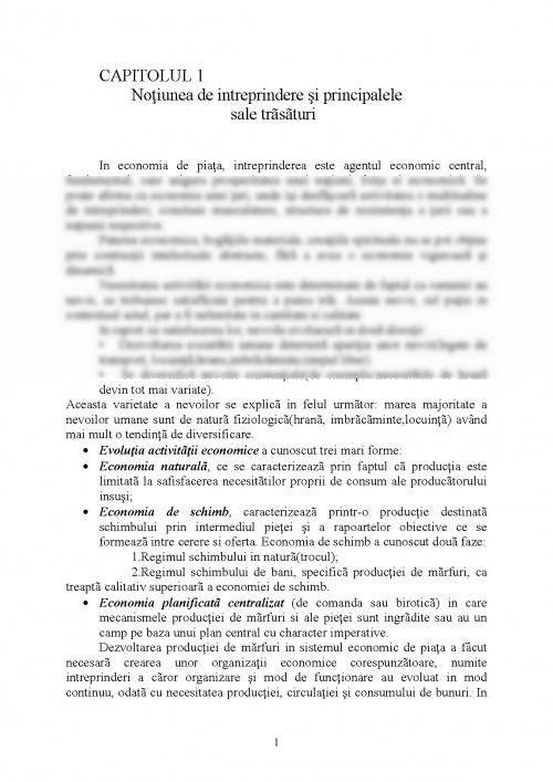 Referat: Noțiunea de întreprinderea și principalele caracteristici ...