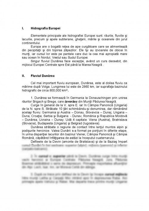 Referat: Fluviul Dunărea (#377453)