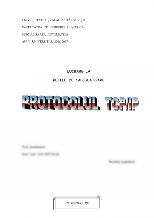 Referat: Protocolul TCP - IP (#377982)