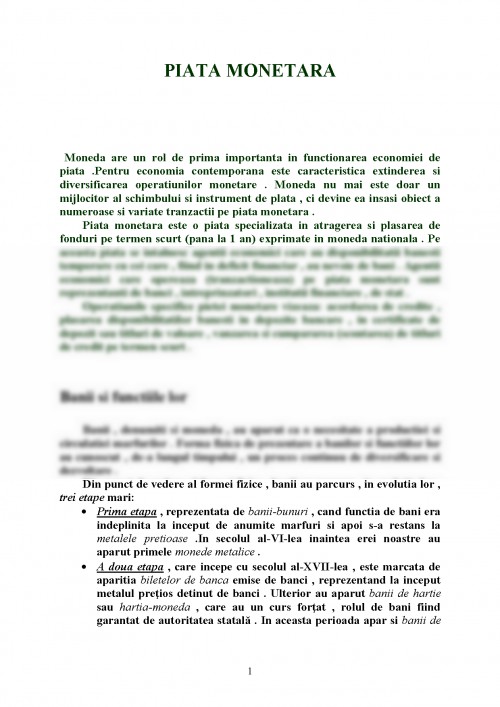 Referat: Piața monetară (#378727)