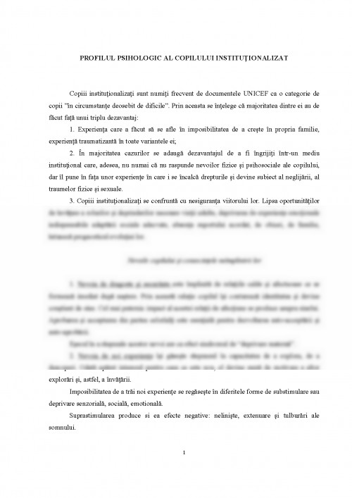 Referat: Profilul psihologic al adolescentului instituționalizat (#378858)