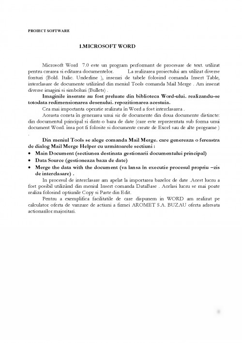 Referat: Pachete software - Aromet SA Buzău (#379594)