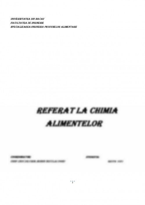 Referat: Influența activității apei în reacțiile chimice și biochimice ...