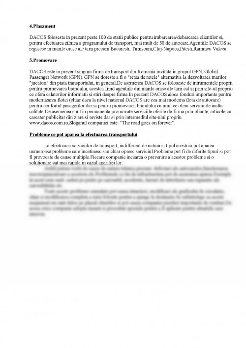 Referat: Mixul de Marketing al unei Firme de Transport - Dacos (#379727)