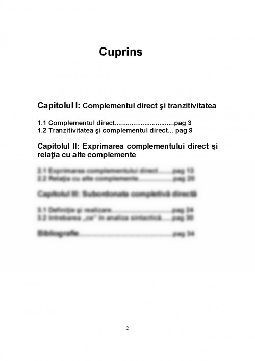 Referat: Complementul Direct și Subordonata Completivă Directă (#380298)