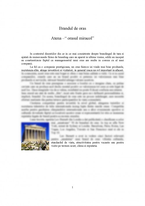 Referat: Brandul de oraș, Atena - orașul miracol (#380439)