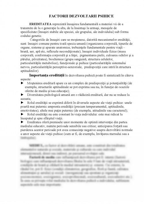 Referat: Problematica Dezvoltării și Educabilitatea (#380530)