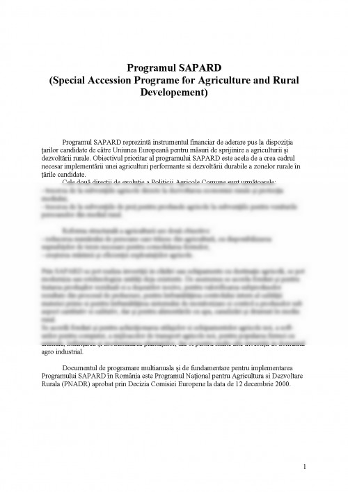 Referat: Programul Sapard (#380926)