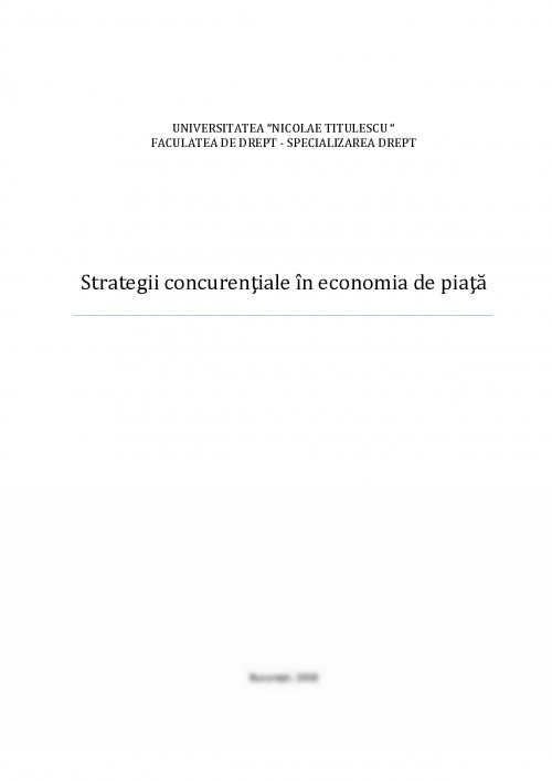 Referat: Strategii Concurențiale în Economia de Piață (#381260)