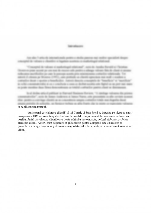 Referat: Valoarea percepută de consumator (#384453)