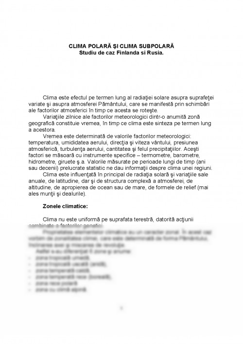 Referat: Clima polară și subpolară - studiu de caz Finlanda și Rusia ...