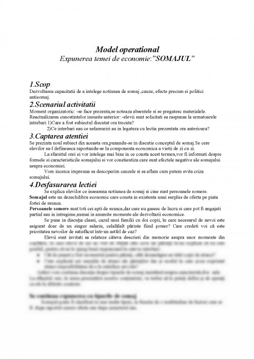Referat: Model operațional - șomajul (#385370)
