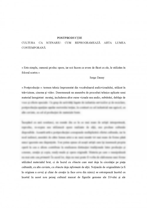 Referat: Postproducție (#385816)