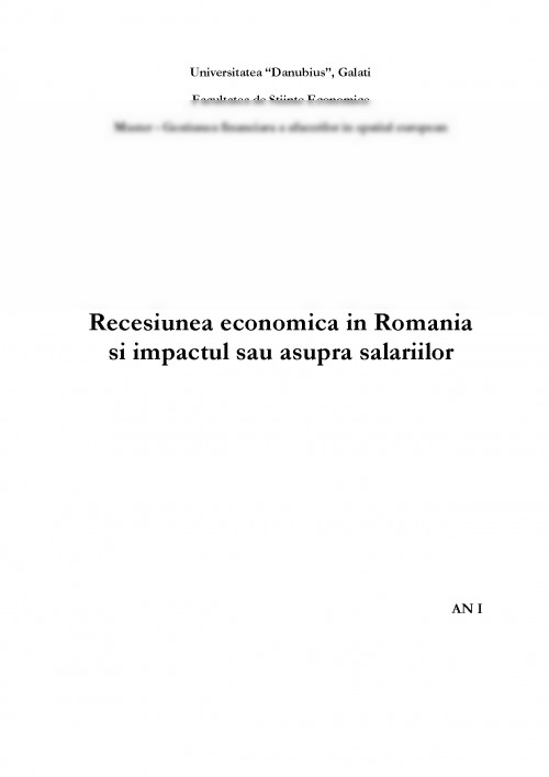 Referat: Recesiunea economică (#386148)