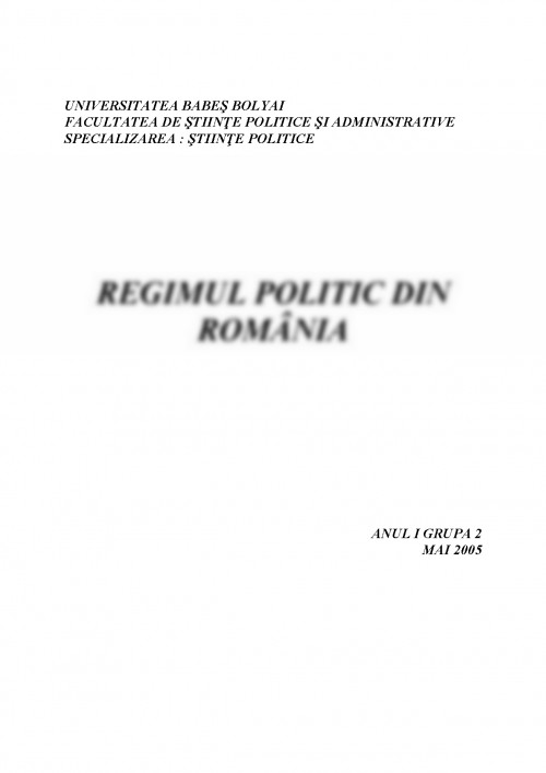 Referat: Regimul Politic din România (#386459)