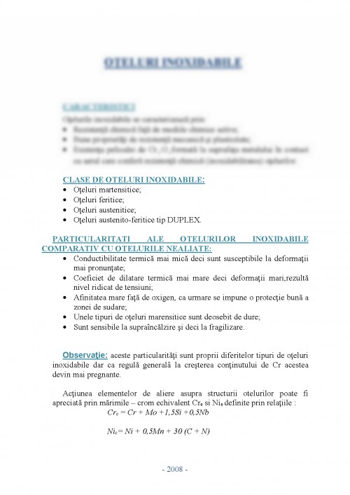 Referat: Oțeluri Inoxidabile (#387268)